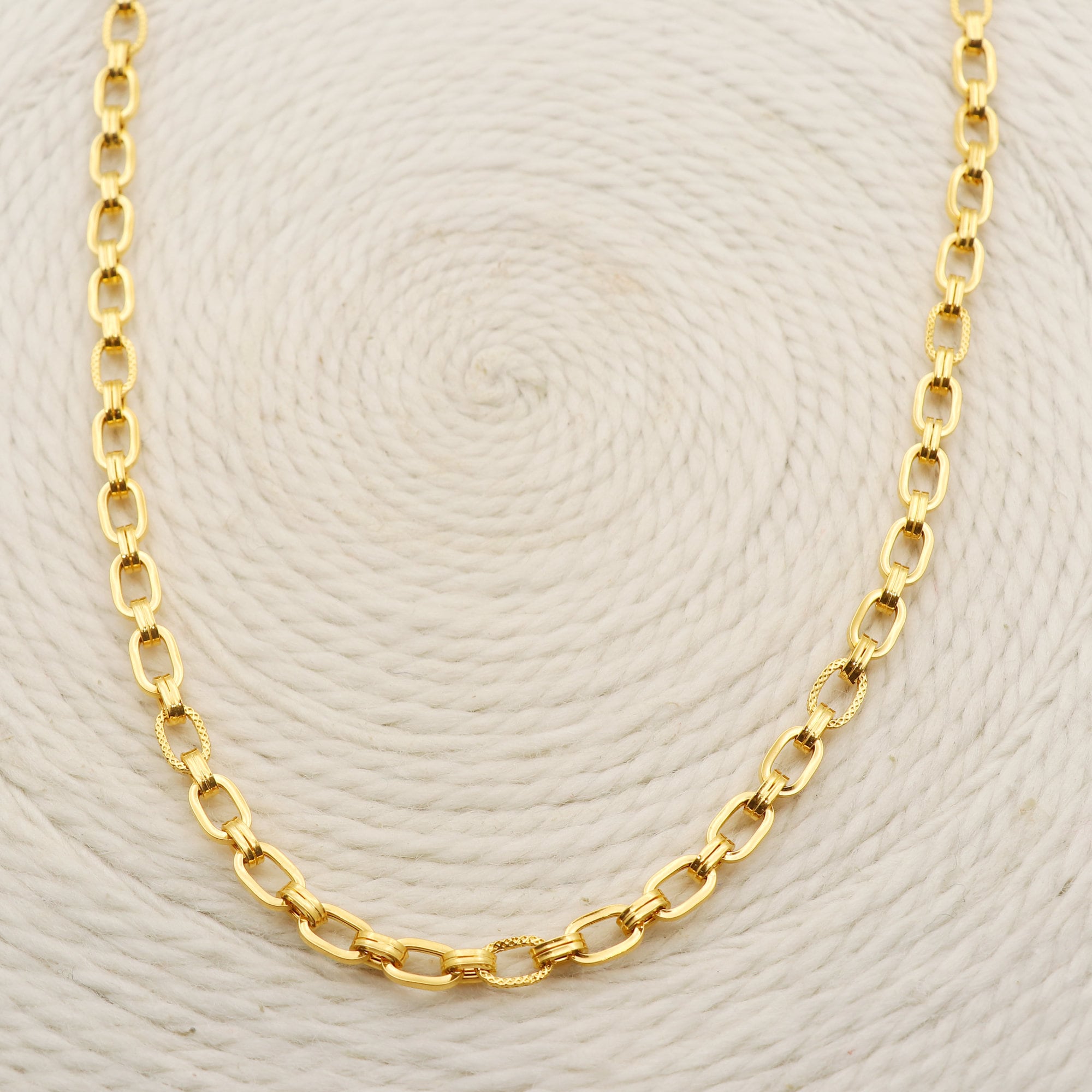 Cable Link Chain Fine Crafted 22k Gold Handmade Chain Fine Gold ...
