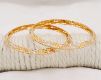 22k Gold Bangle Bracelet, Fine Gold Handmade Women Jewelry, Indian Jewellery, Gift, Real Gold ...