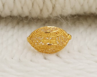 22k Gold Ring, Handmade Jewelry, Indian, Gift, Real Gold, Women Gold ...