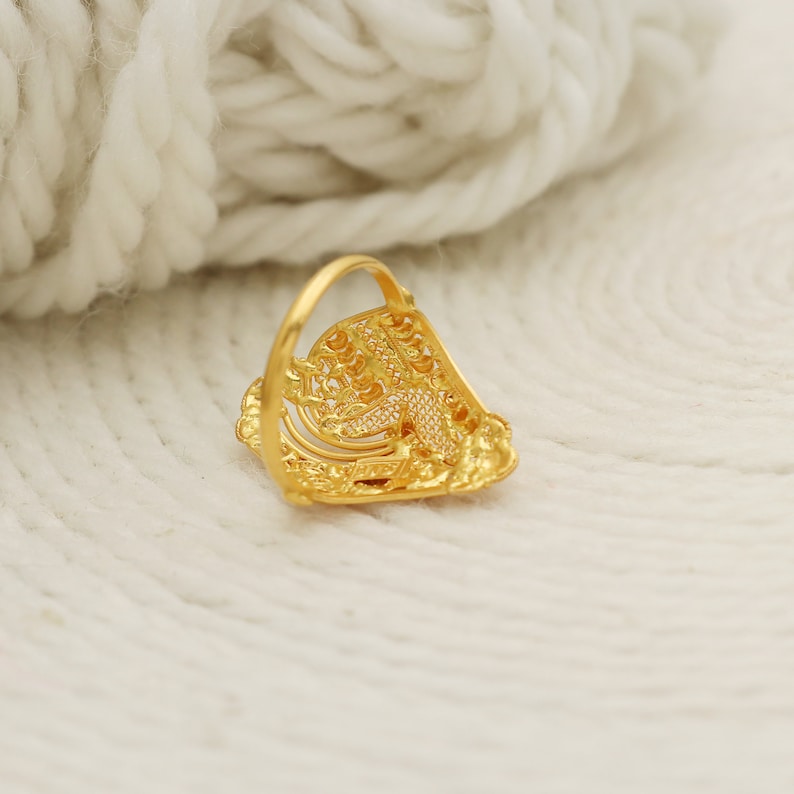 22k Gold Ring, Handmade Jewelry, Indian, Gift, Real Gold, Women Gold ...