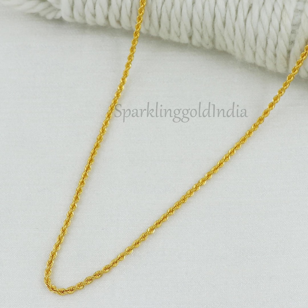 Designer 22k Fine Gold Rope Chain, Handcrafted Gold Jewelry, OS3677 - Etsy