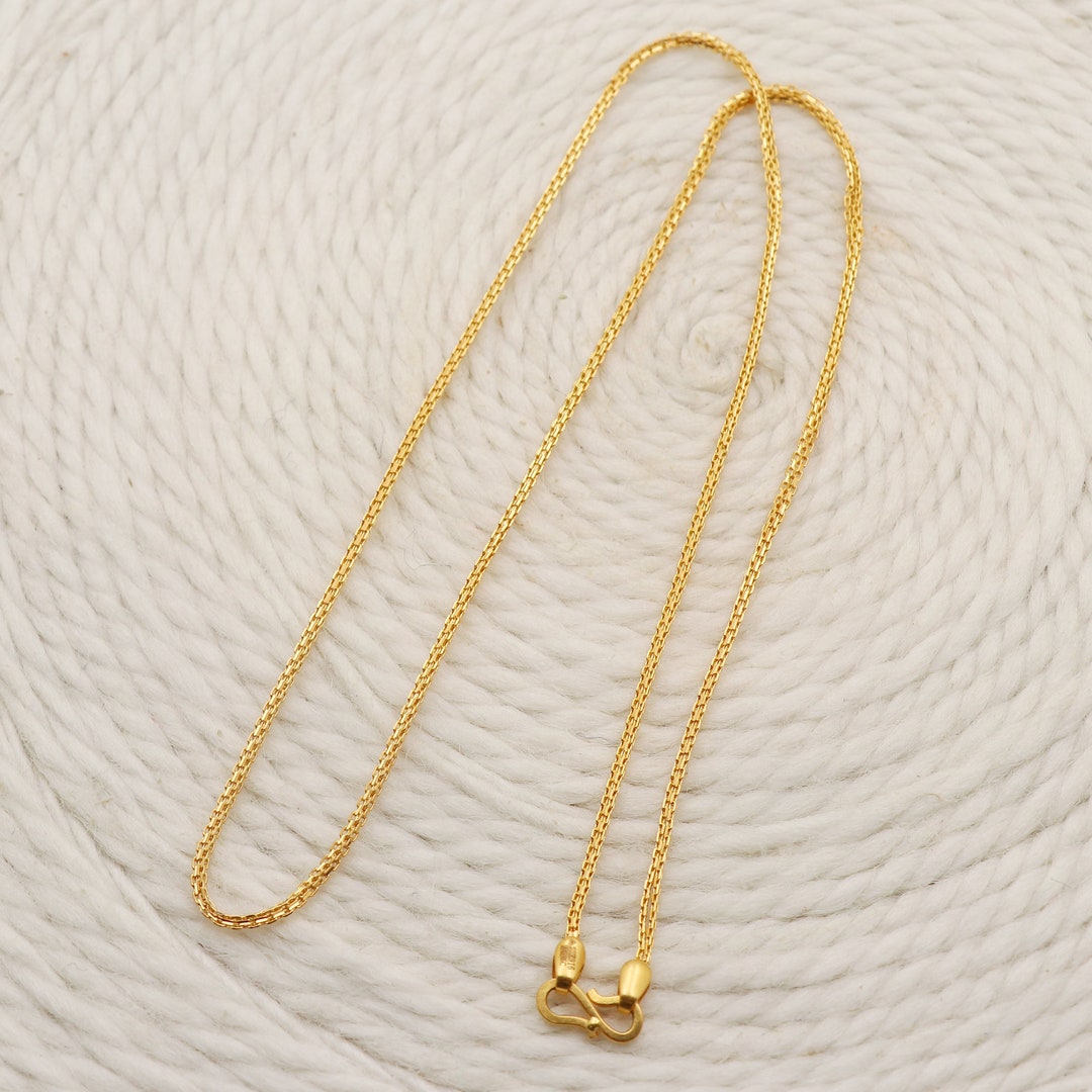 22k Yellow Gold Chain Necklace Jewelry for Gift, Indian Gold 22kt ...