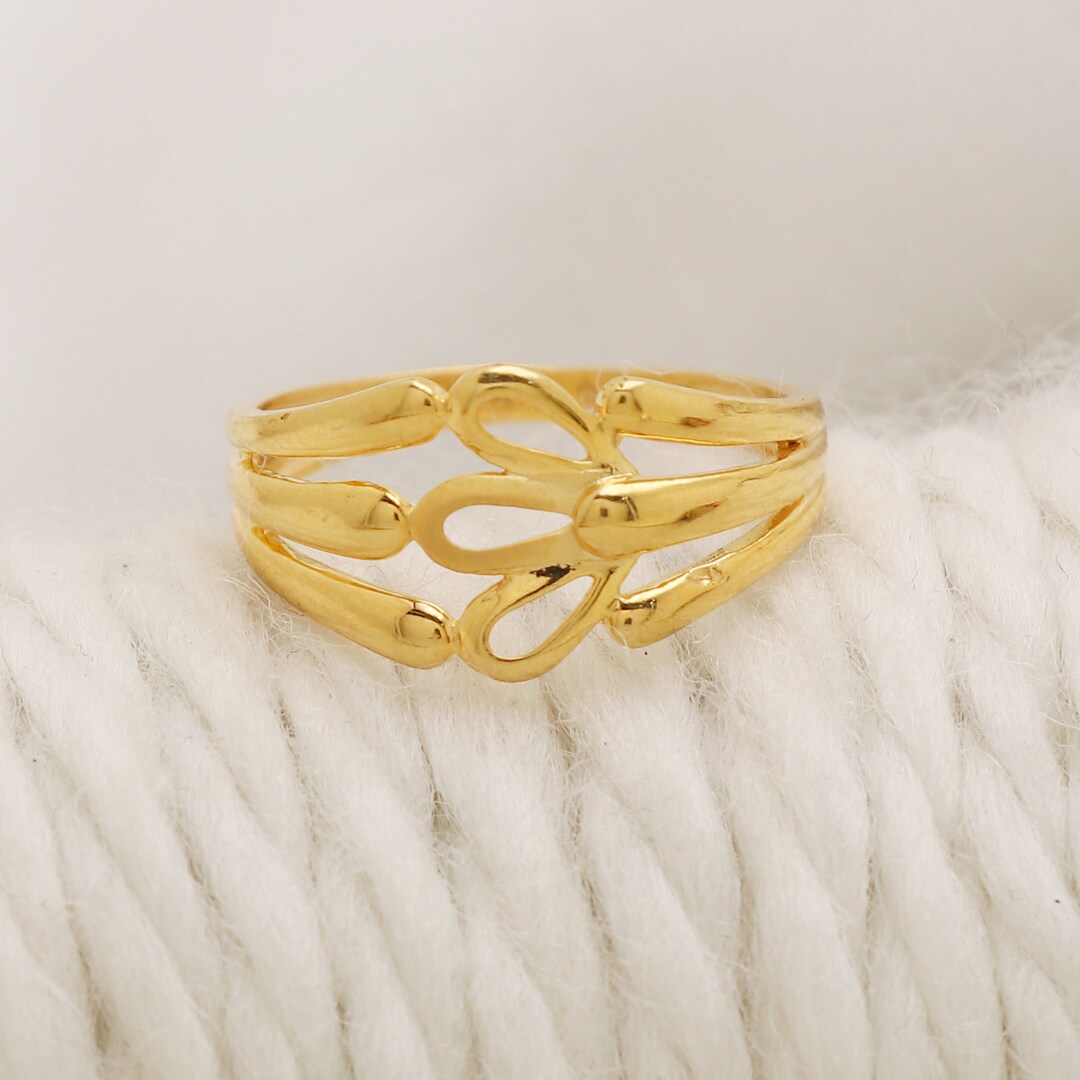 22k Genuine Gold Ring, Handmade Jewelry, Indian, Gift, Real Gold, Women ...