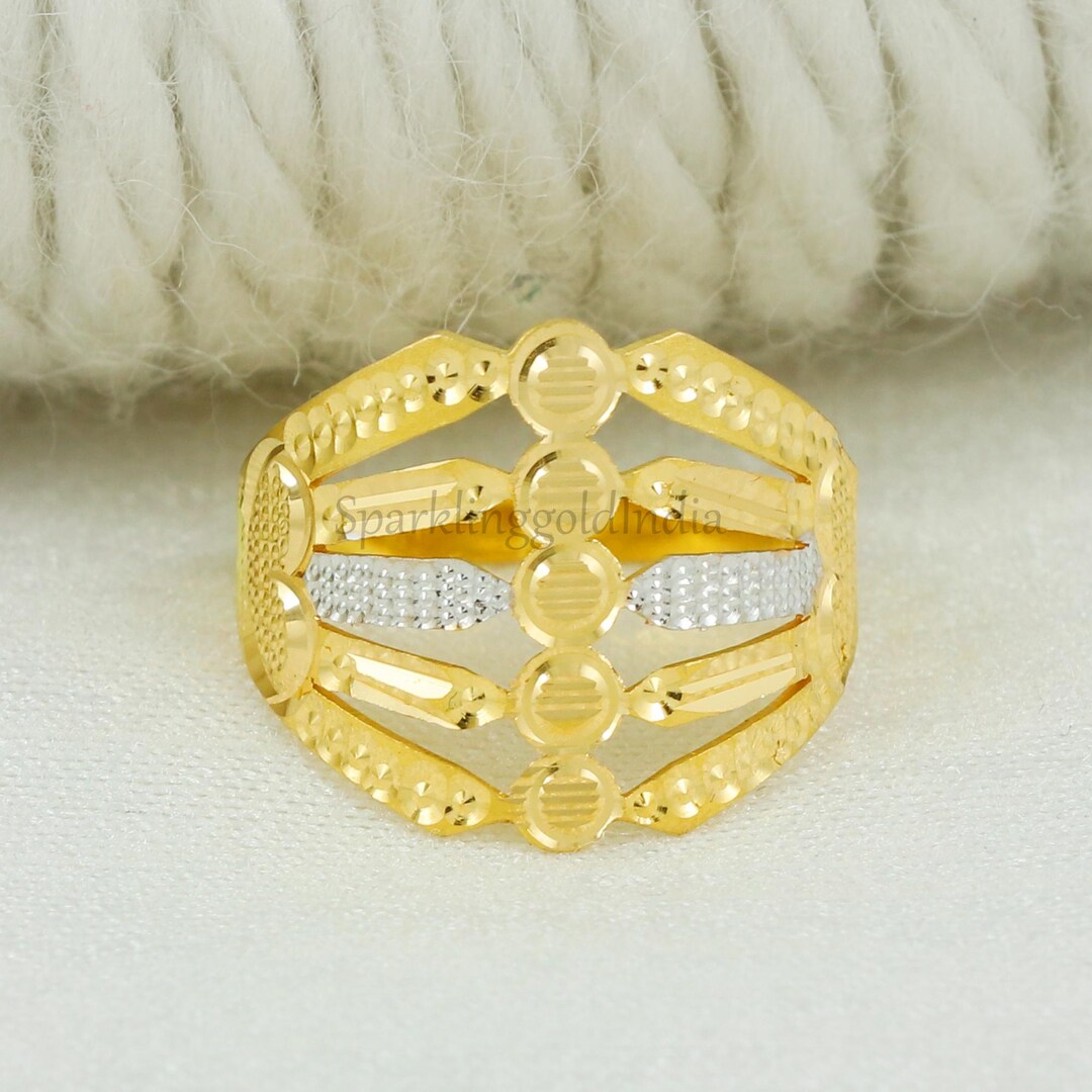 22k Genuine Gold Ring, Handmade Jewelry, Indian, Celebration, Real Gold ...