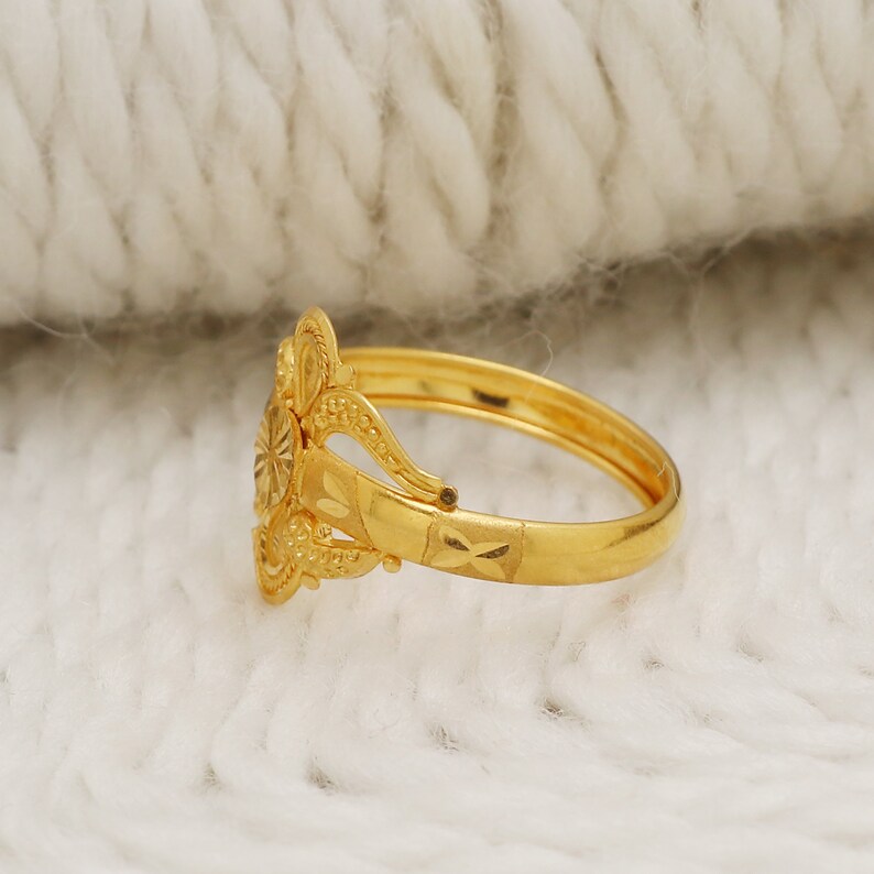 Wedding 22k Solid Gold Handmade Indian Ring Jewelry, Gift, Real Gold ...