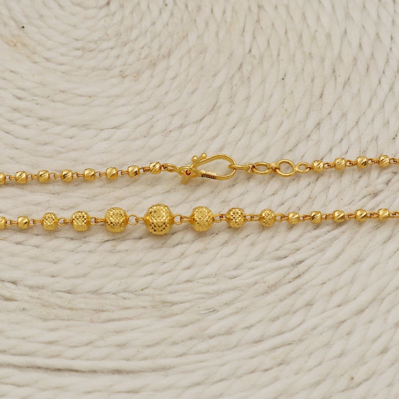 22k Gold Chain Necklace Chain, Fine Gold Handmade Women Wedding Jewelry ...