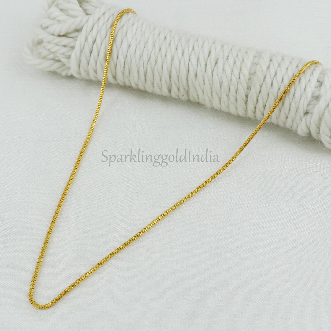 22k Yellow Gold Chain Necklace Jewelry for Gift, Indian Gold 22kt ...