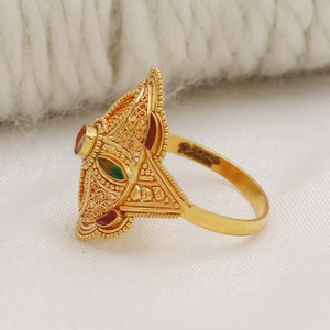 Indian 22k Gold Ring, Handmade Jewelry, Indian, Gift, Real Gold, Women ...