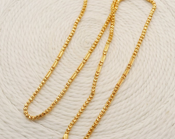 22k Yellow Gold Chain Necklace Jewelry for Gift, Indian Gold 22kt ...