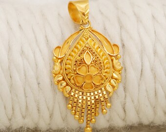 22k Yellow Gold Lord Shiva OM Pendant or Locket Handmade Jewelry for ...