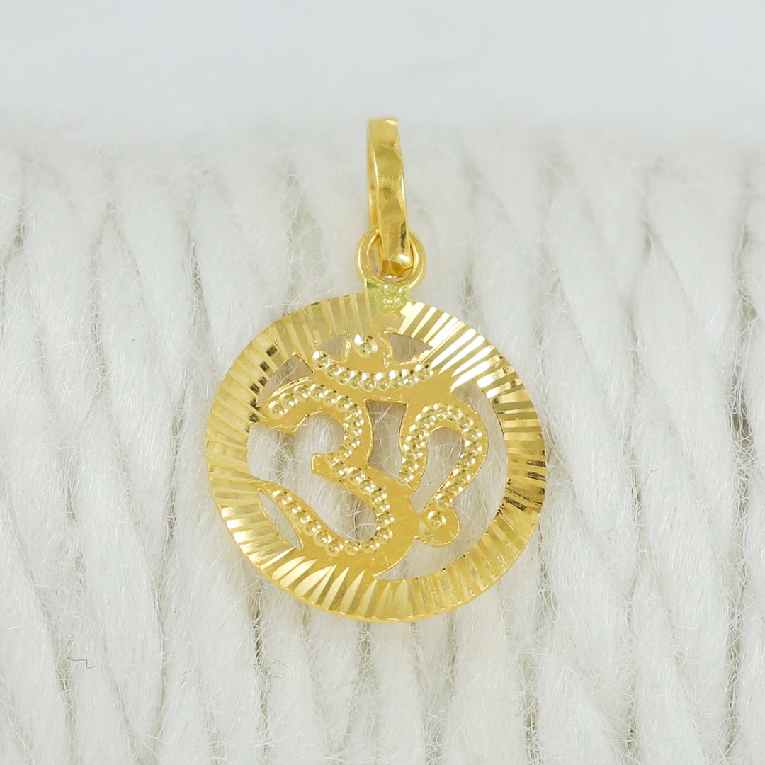 Buy 22k Yellow Gold OM Pendant or Locket Handmade Jewelry for Gift ...