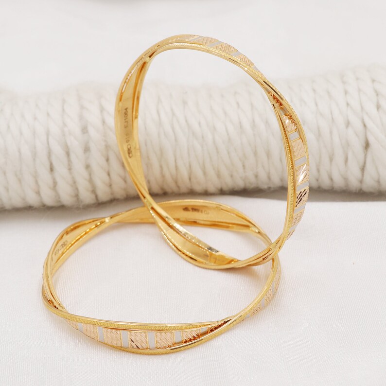 22k Gold Bangle Bracelet, Fine Gold Handmade Women Jewelry, Indian Jewellery, Gift, Real Gold ...