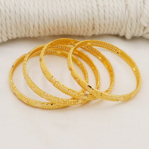 Wedding 22k Gold Bangle Bracelet, Fine Gold Handmade Women Jewelry, Indian Jewellery, Gift, Real ...