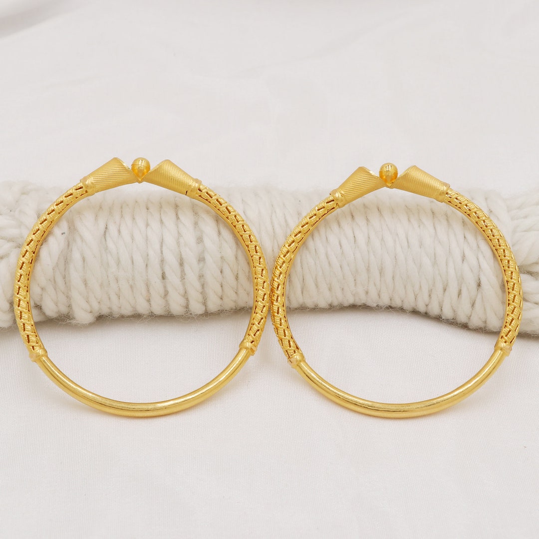 22k Gold Bangle Bracelet, Fine Gold Handmade Women Jewelry, Indian Jewellery, Gift, Real Gold ...