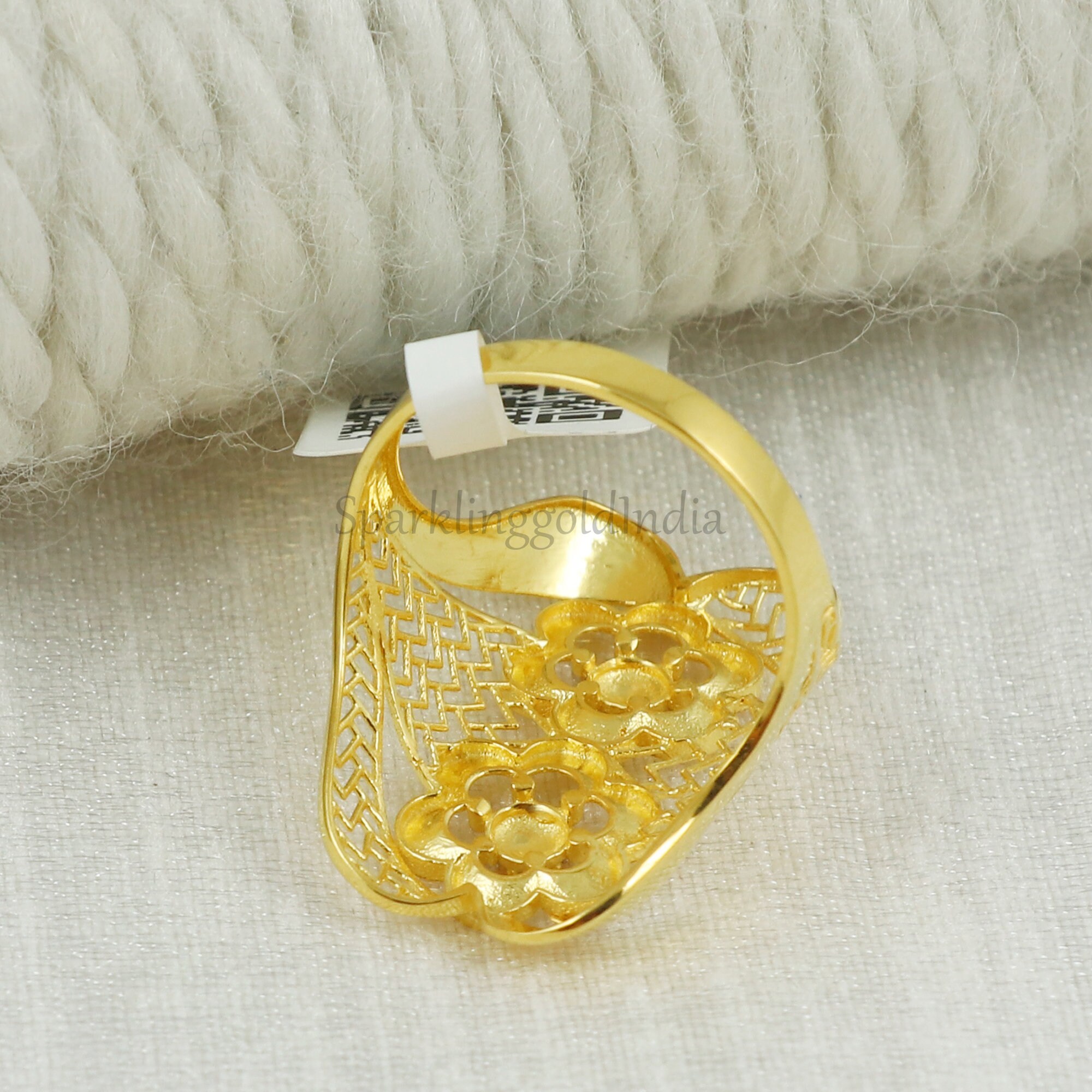 Flower 22k Genuine Gold Flower Ring, Indian Handmade Jewelry ...