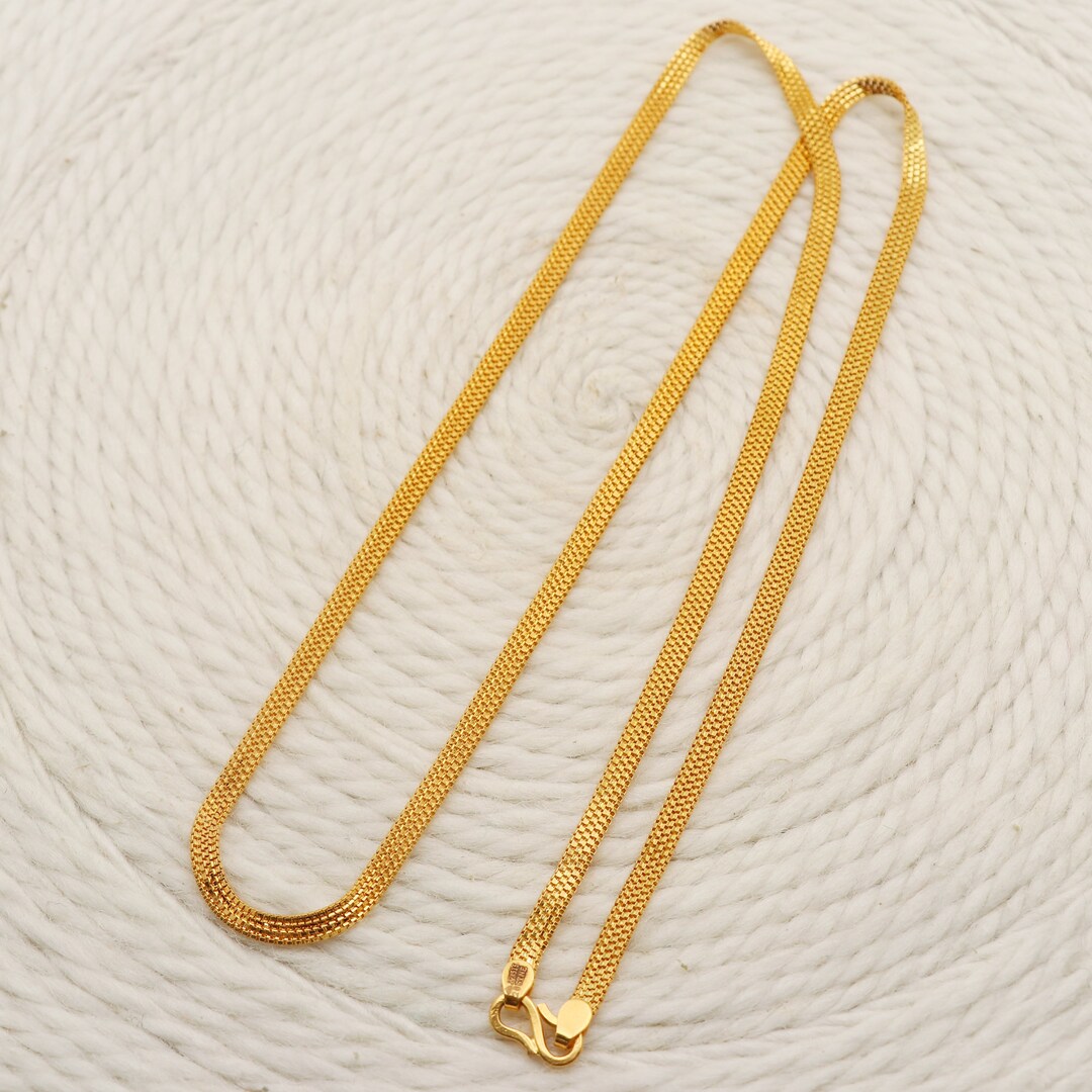 Thick Box Chain 22k Yellow Gold Chain Necklace Jewelry for Gift, Indian ...