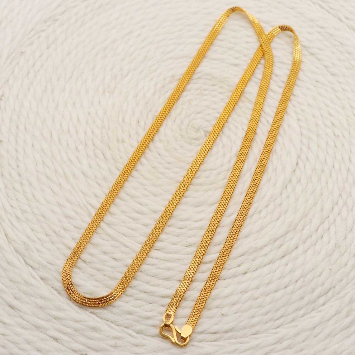 Snake Mesh Style Chain Fine Crafted 22k Gold Handmade Chain Fine Gold ...
