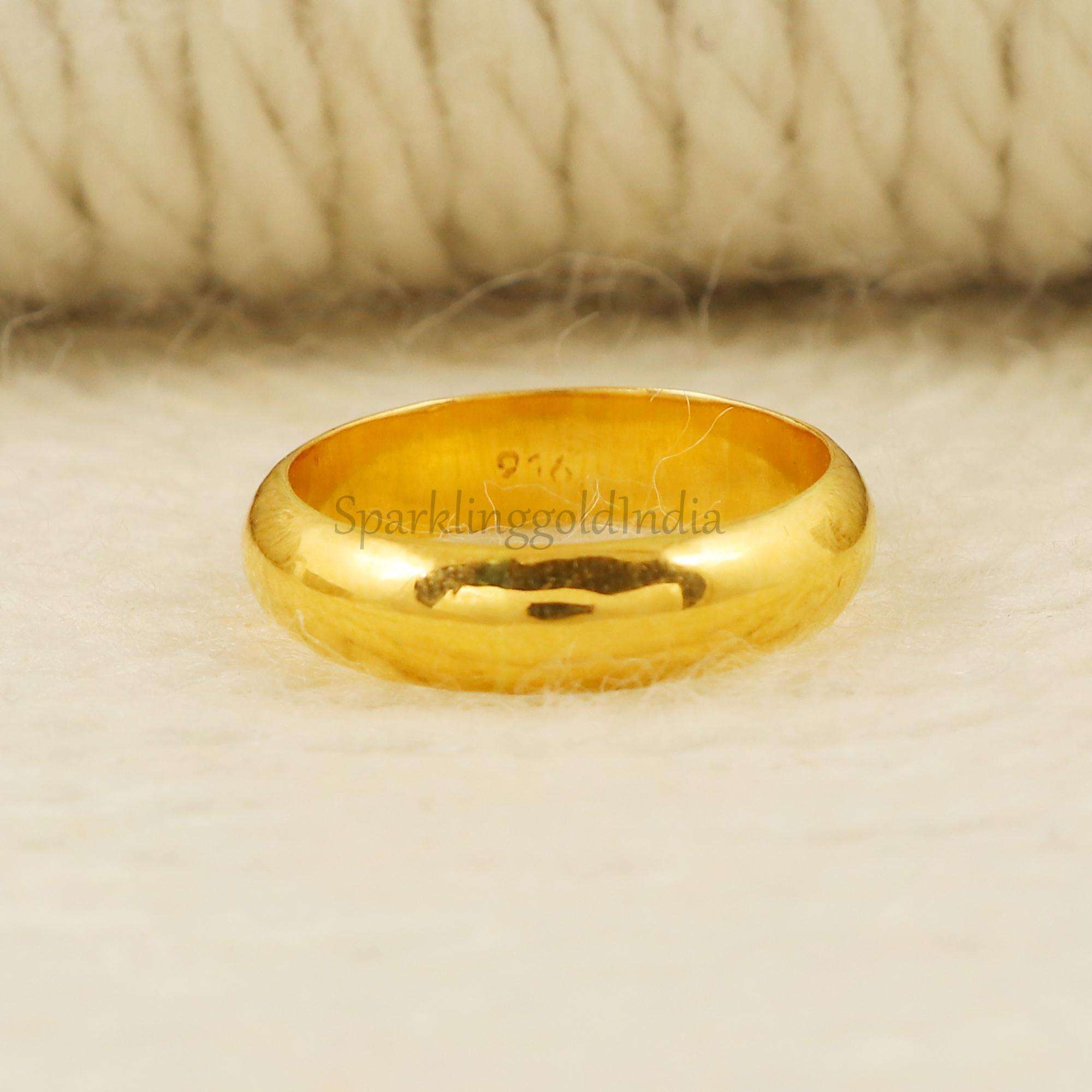 22k 916 Gold Handmade Ring , Band Ring, Gold Jewelry OS3778 - Etsy