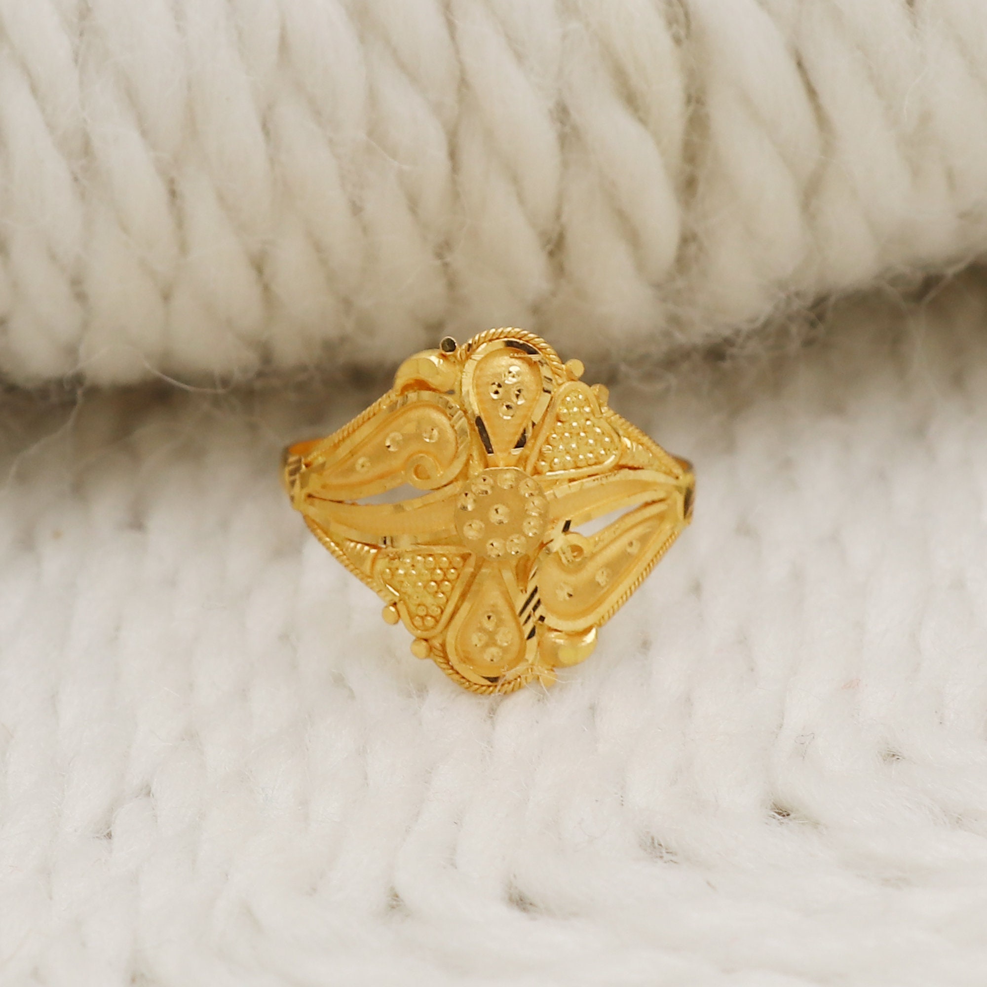 Wedding 22k Solid Gold Handmade Indian Ring Jewelry Gift - Etsy