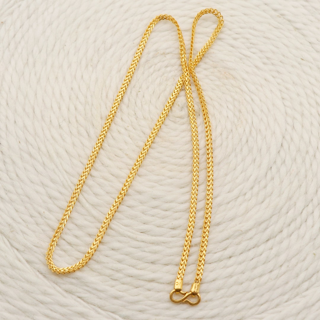 22k Yellow Gold Chain Necklace Jewelry for Gift, Indian Gold 22kt ...