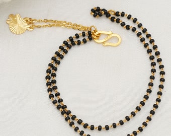 Real 22k Yellow Gold Chain Necklace Handmade Jewelry for Gift, Indian ...