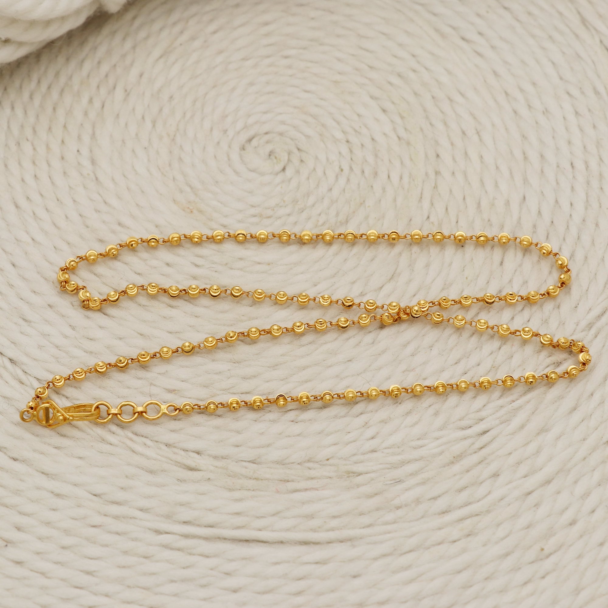 22k Gold Chain Necklace Chain, Fine Gold Handmade Women Jewelry, Indian ...