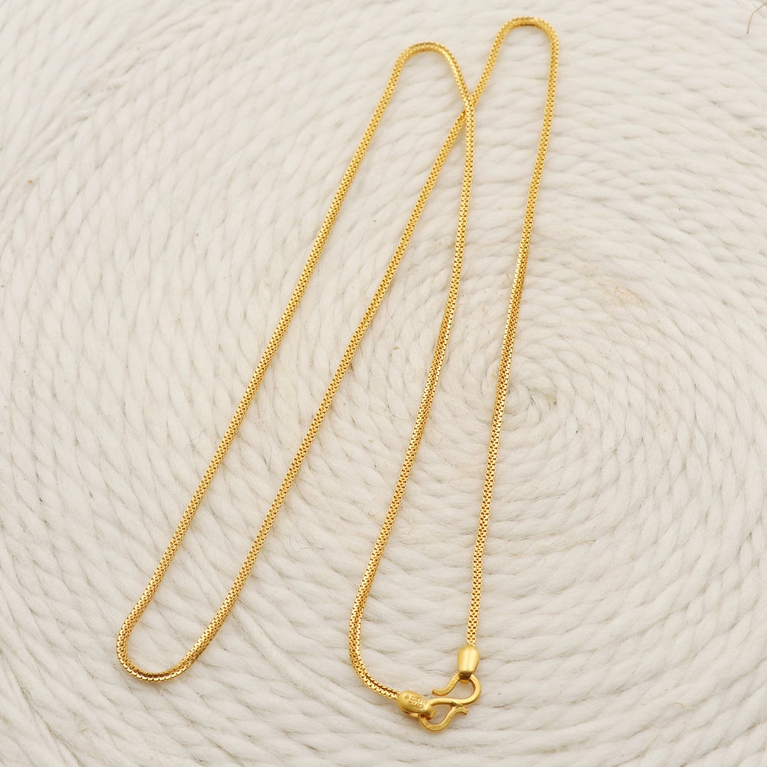 22k Yellow Gold Chain Necklace Jewelry for Gift, Indian Gold 22kt ...
