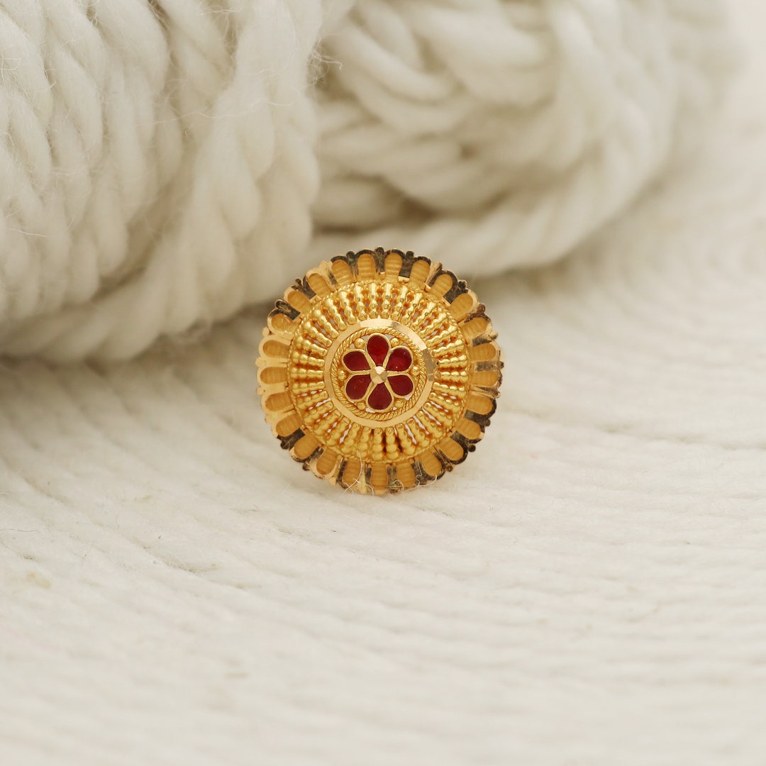 22k Gold Ring Handmade Jewelry Indian Gift Real Gold - Etsy