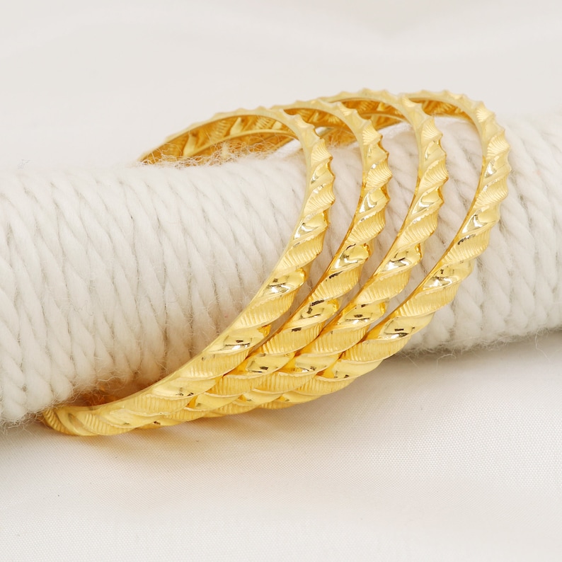 Wedding 22k Gold Bangle Bracelet, Fine Gold Handmade Women Jewelry, Indian Jewellery, Gift, Real ...