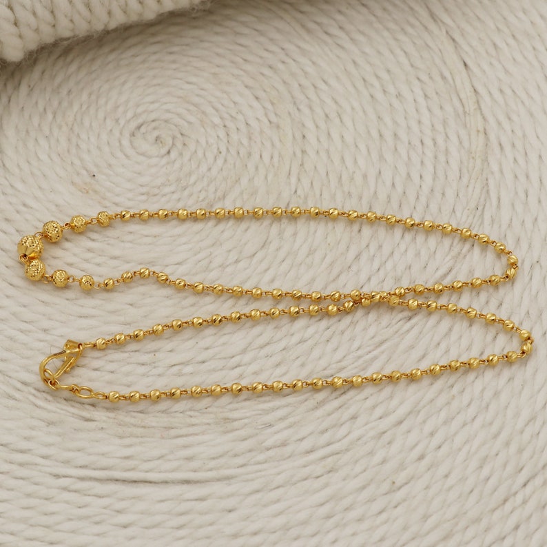 22k Gold Chain Necklace Chain Fine Gold Handmade Women - Etsy