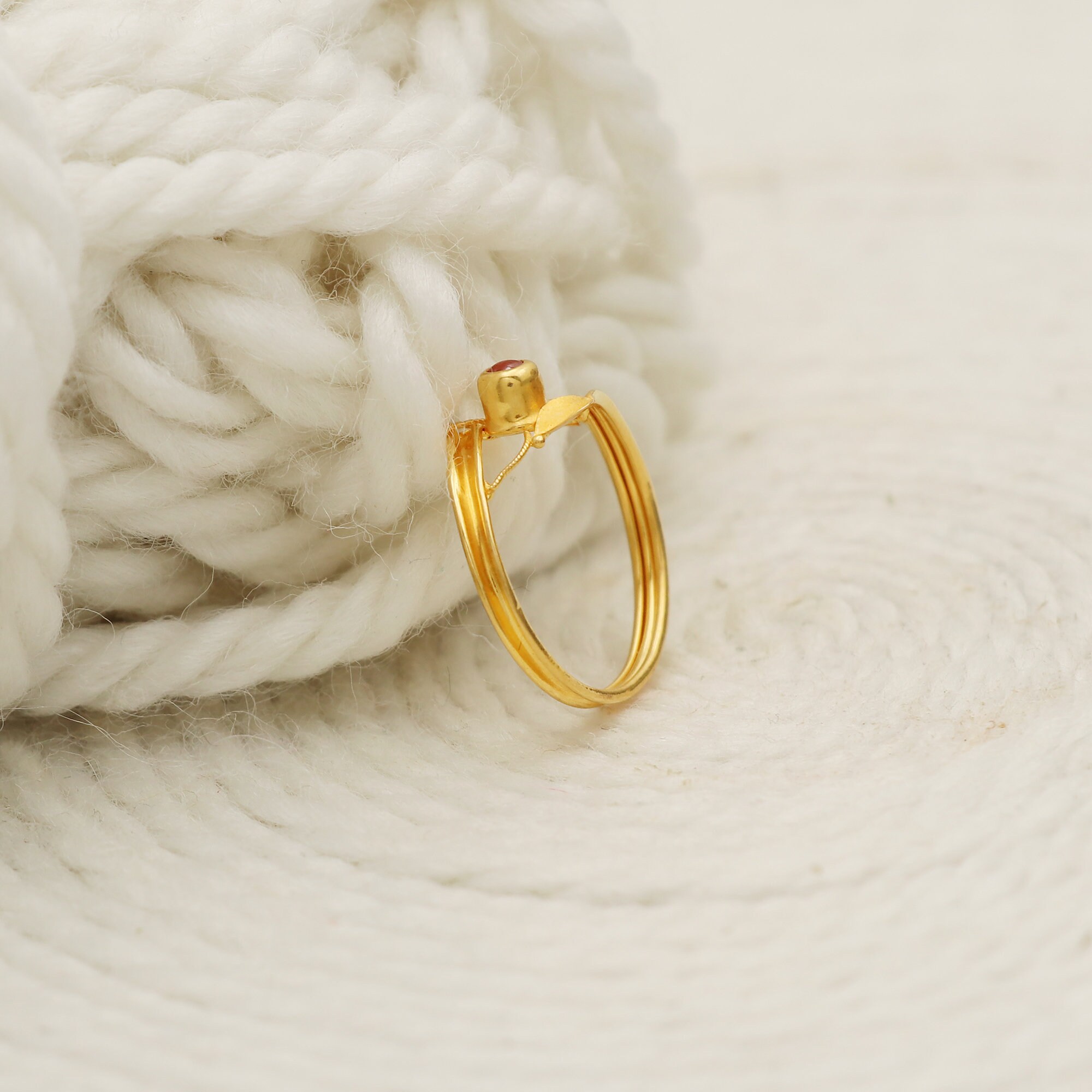 22k Gold Ring, Handmade Jewelry, Indian, Gift, Real Gold, Women Gold ...