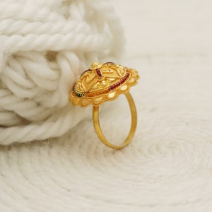 22k Gold Ring, Handmade Jewelry, Indian Handcrafted Gold Ring, 22k916 ...