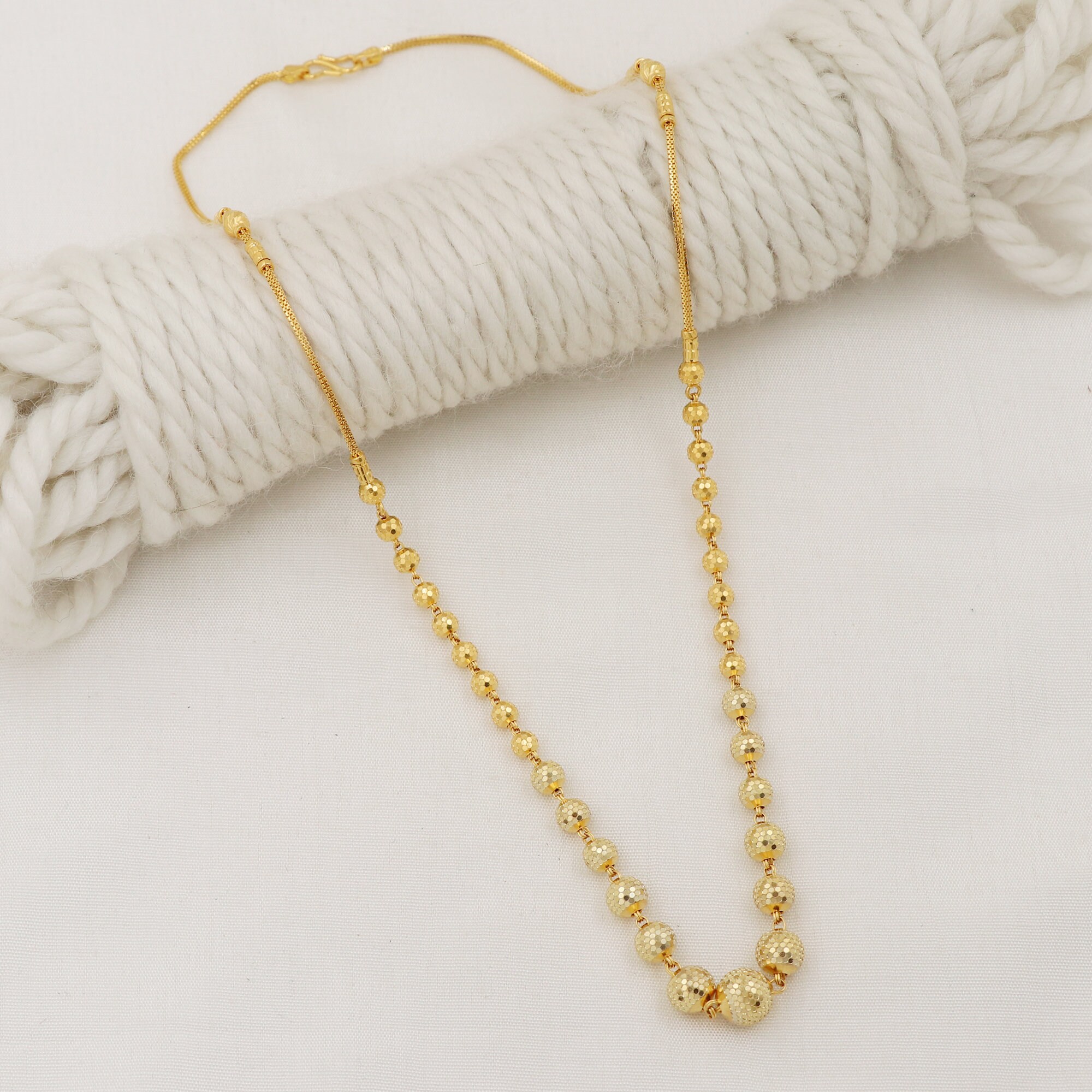 Disco Beads Chain Fine Crafted 22k Gold Handmade Chain Fine Gold ...