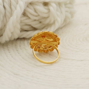 22k Gold Ring, Handmade Jewelry, Indian Handcrafted Gold Ring, 22k916 ...
