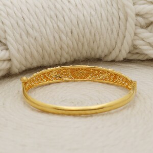 Wedding 22k Gold Bangle Bracelet, Fine Gold Handmade Women Jewelry, Indian Jewellery, Gift, Real ...