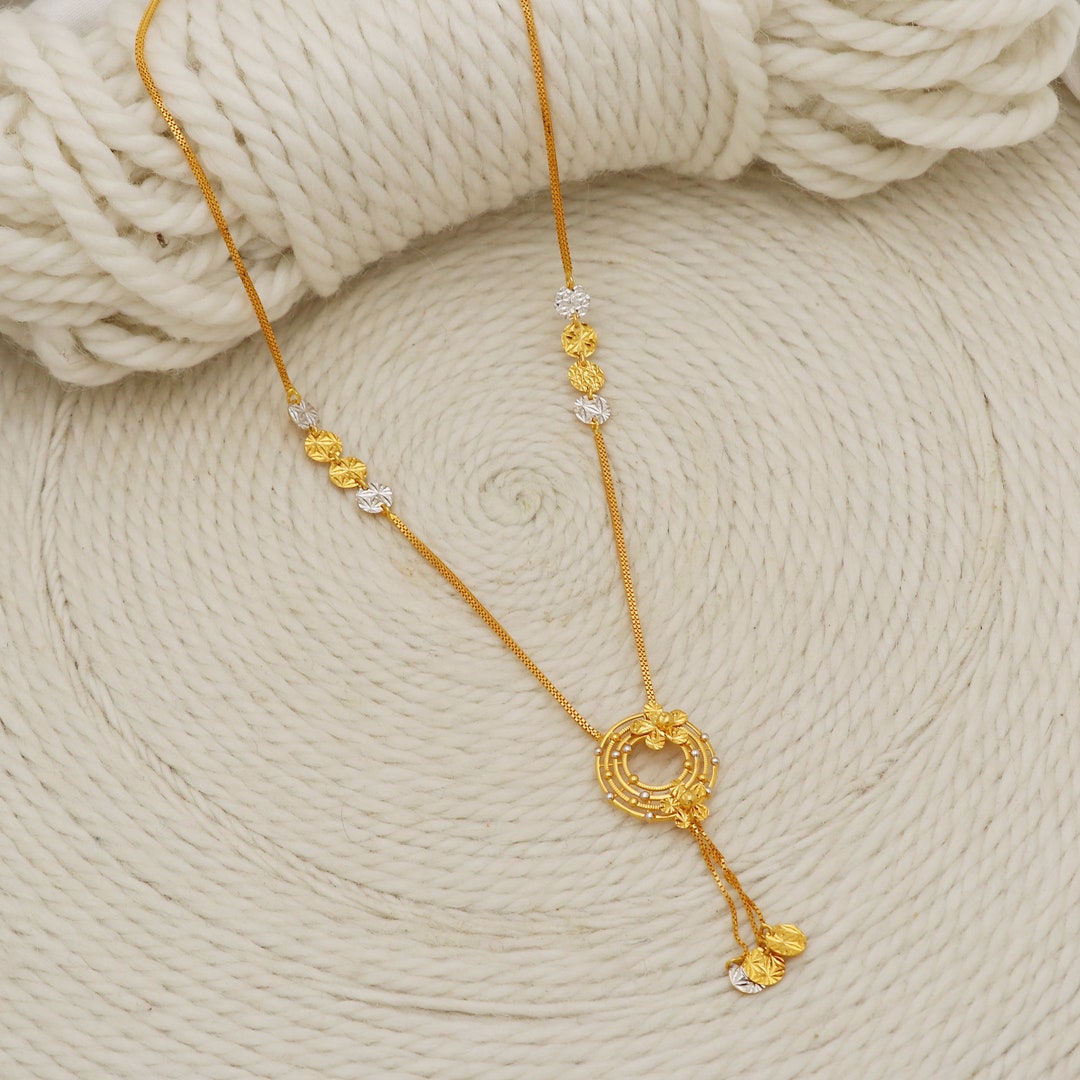 Fine 22k Gold Chain Necklace Chain, Gold Handmade Women Jewelry, Indian ...