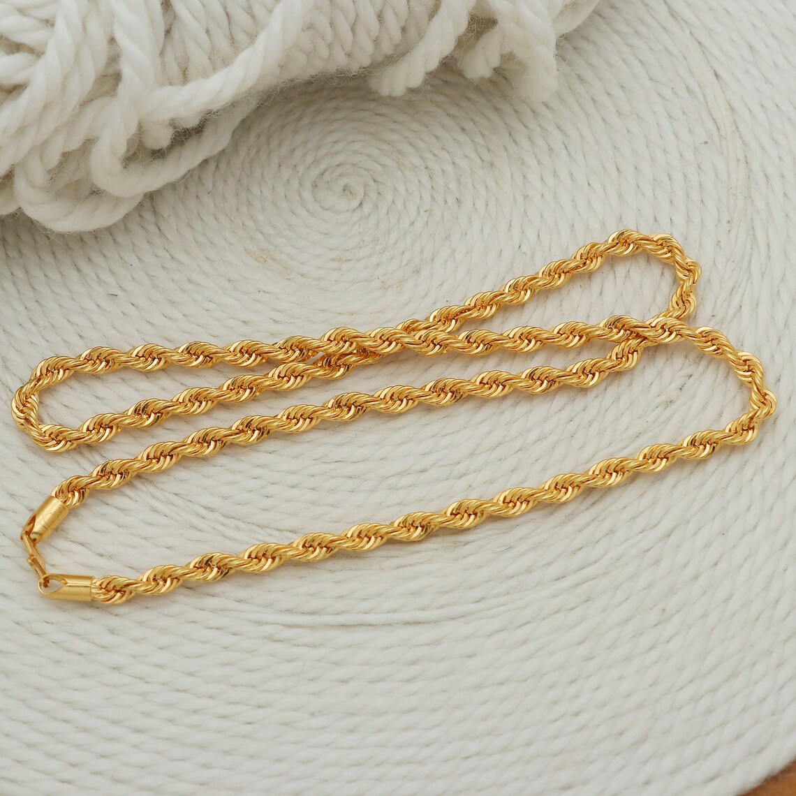 Rope Chain Fine Crafted 22k Gold Handmade Chain Fine Gold Hallmark ...