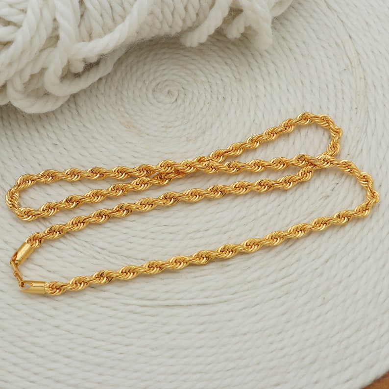 Rope Chain Fine Crafted 22k Gold Handmade Chain Fine Gold Hallmark ...