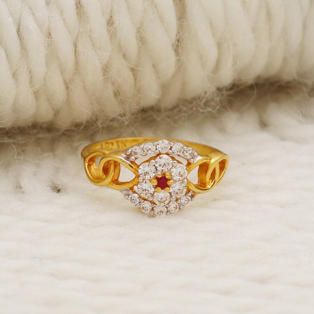 Handcrafted 22k Solid Gold Ring, Handmade Jewelry, Indian, Gift, Real ...