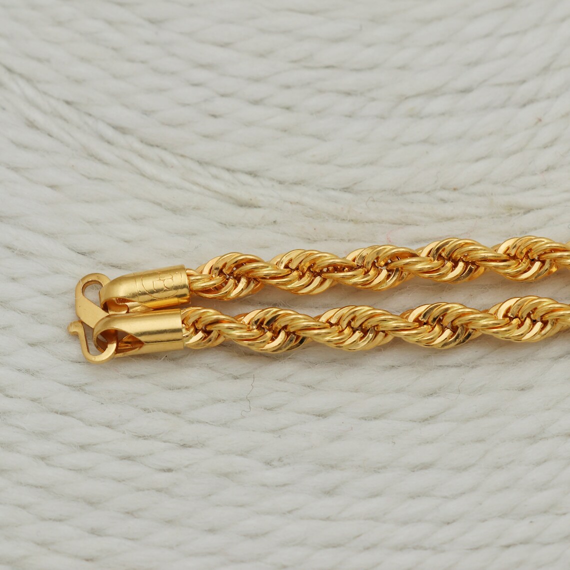 Real 22k Yellow Gold Chain Necklace Handmade Jewelry for Gift, Indian ...