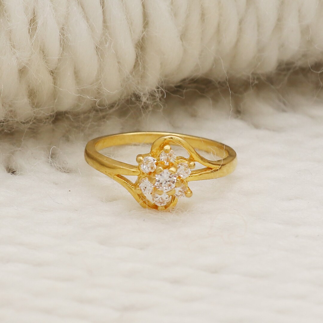 Solid 22k Handmade Gold Ring, 22kt 22ct Gold Ring Jewelry, Fine Real ...