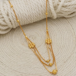 22k Gold Chain Necklace Chain Fine Gold Handmade Women - Etsy