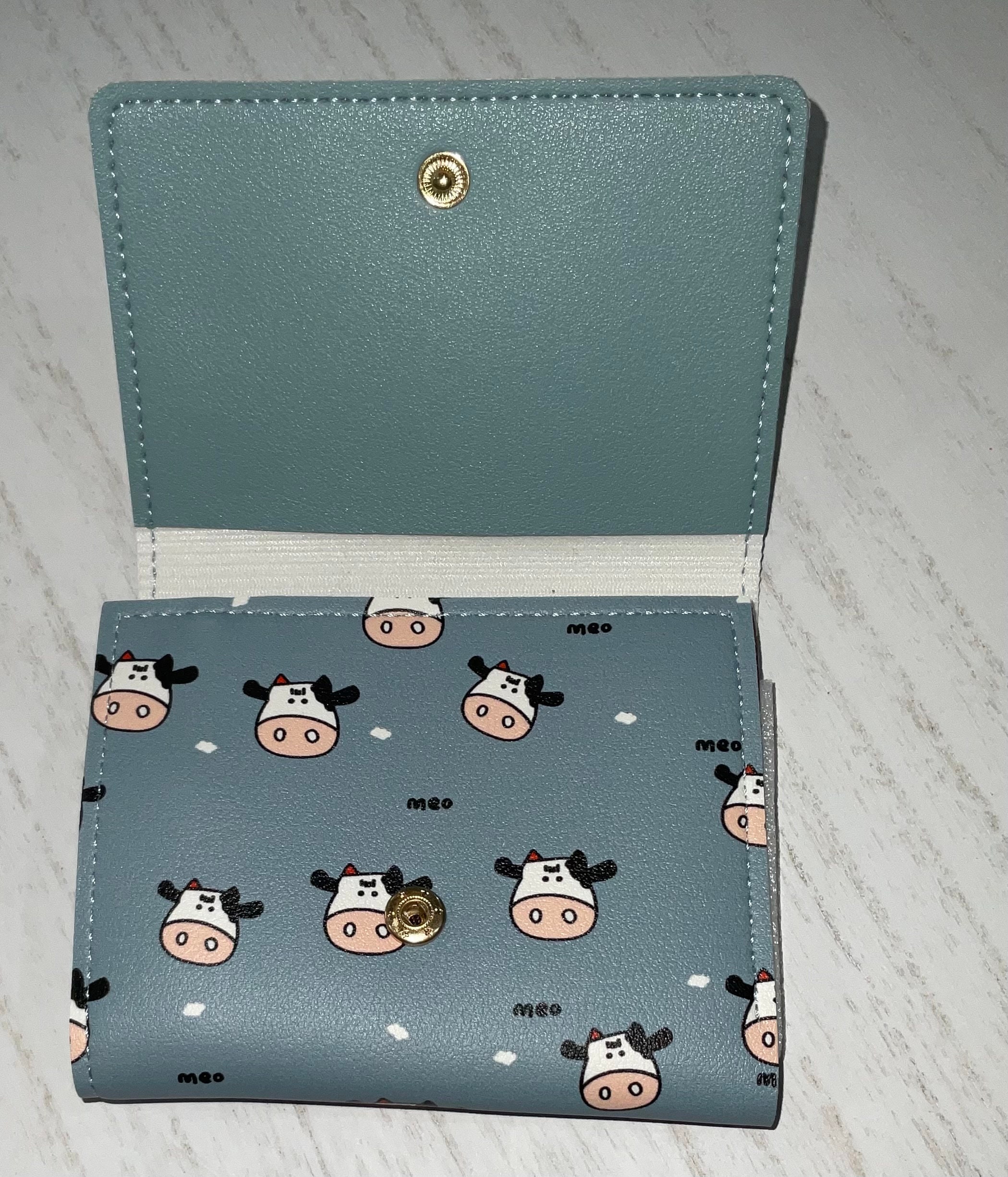 Cow Print Tri-fold Wallet With Personalization on the Inside - Etsy