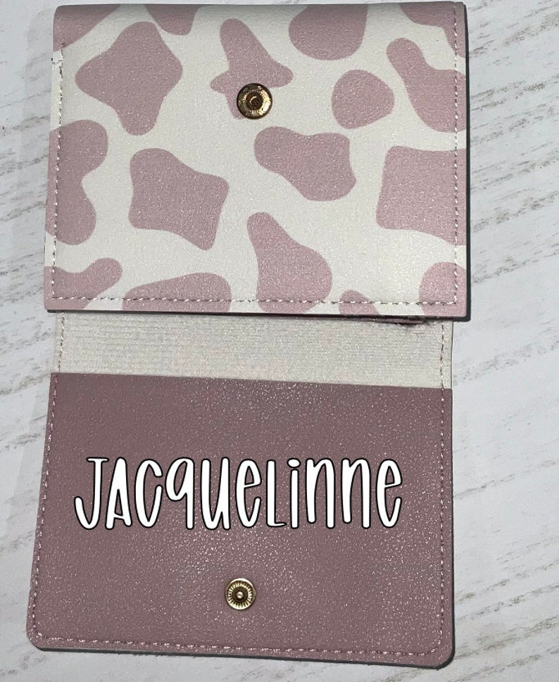 Cow Print Tri-fold Wallet With Personalization on the Inside - Etsy
