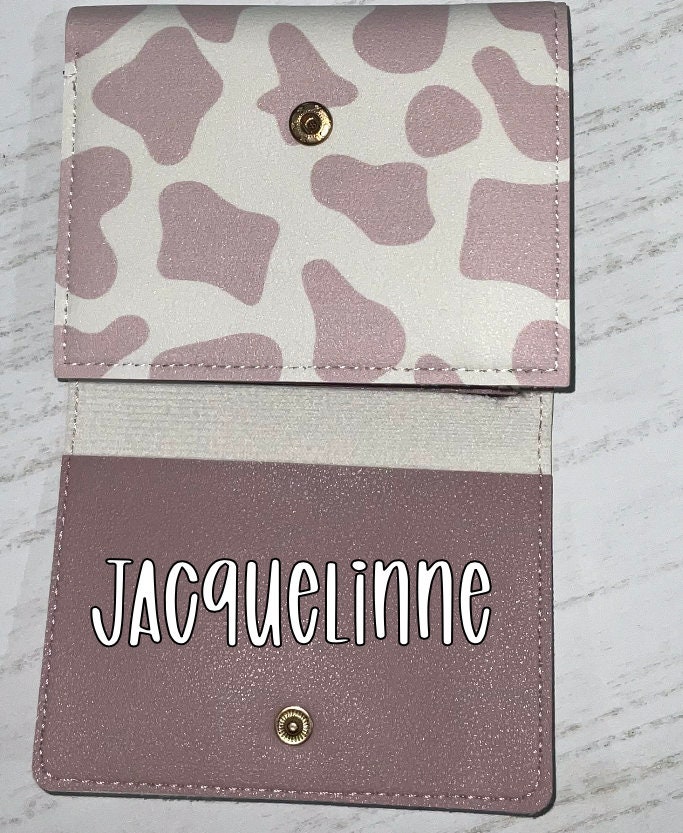 Cow Print Tri-fold Wallet With Personalization on the Inside - Etsy