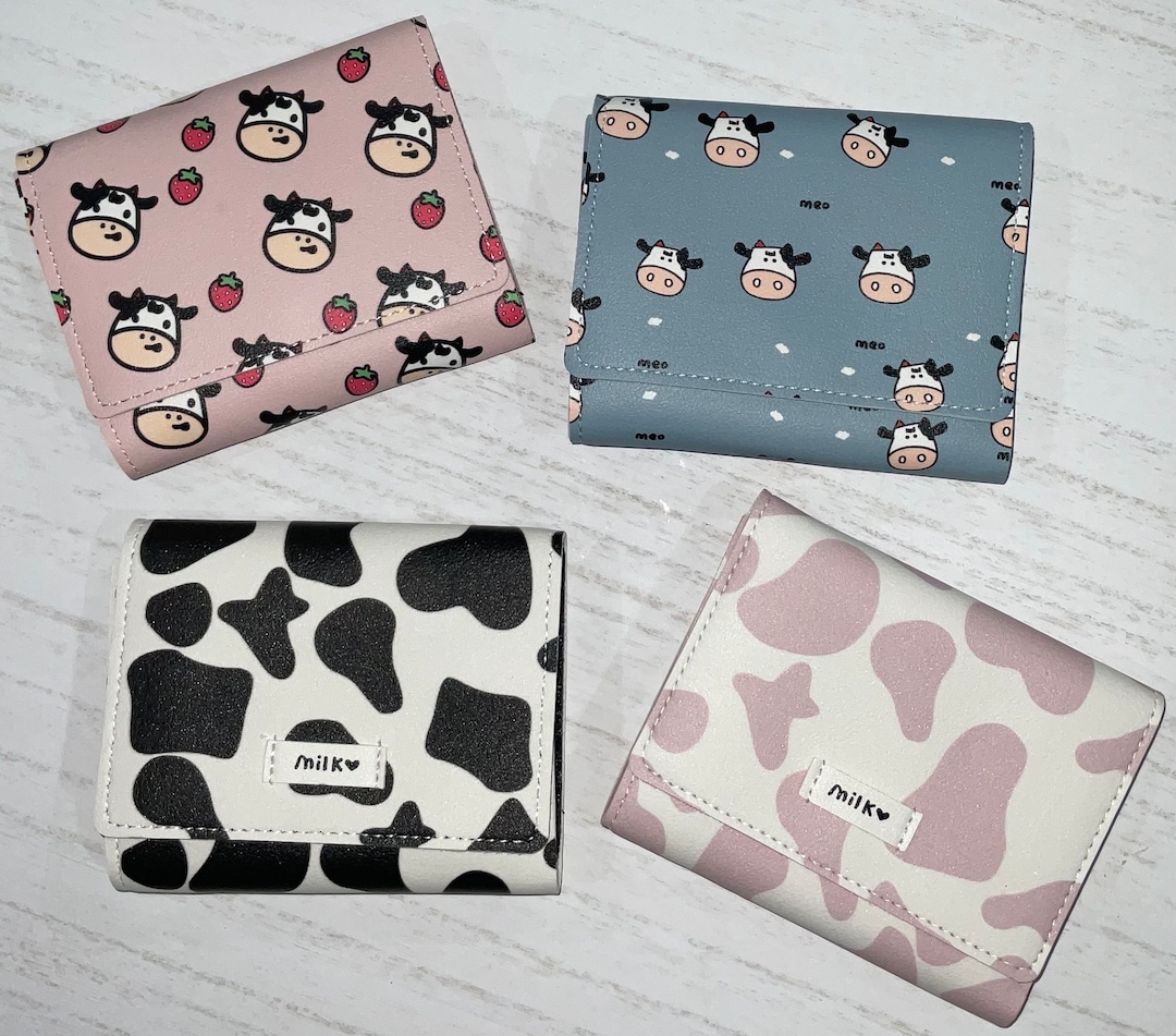 Cow Print Tri-fold Wallet With Personalization on the Inside - Etsy