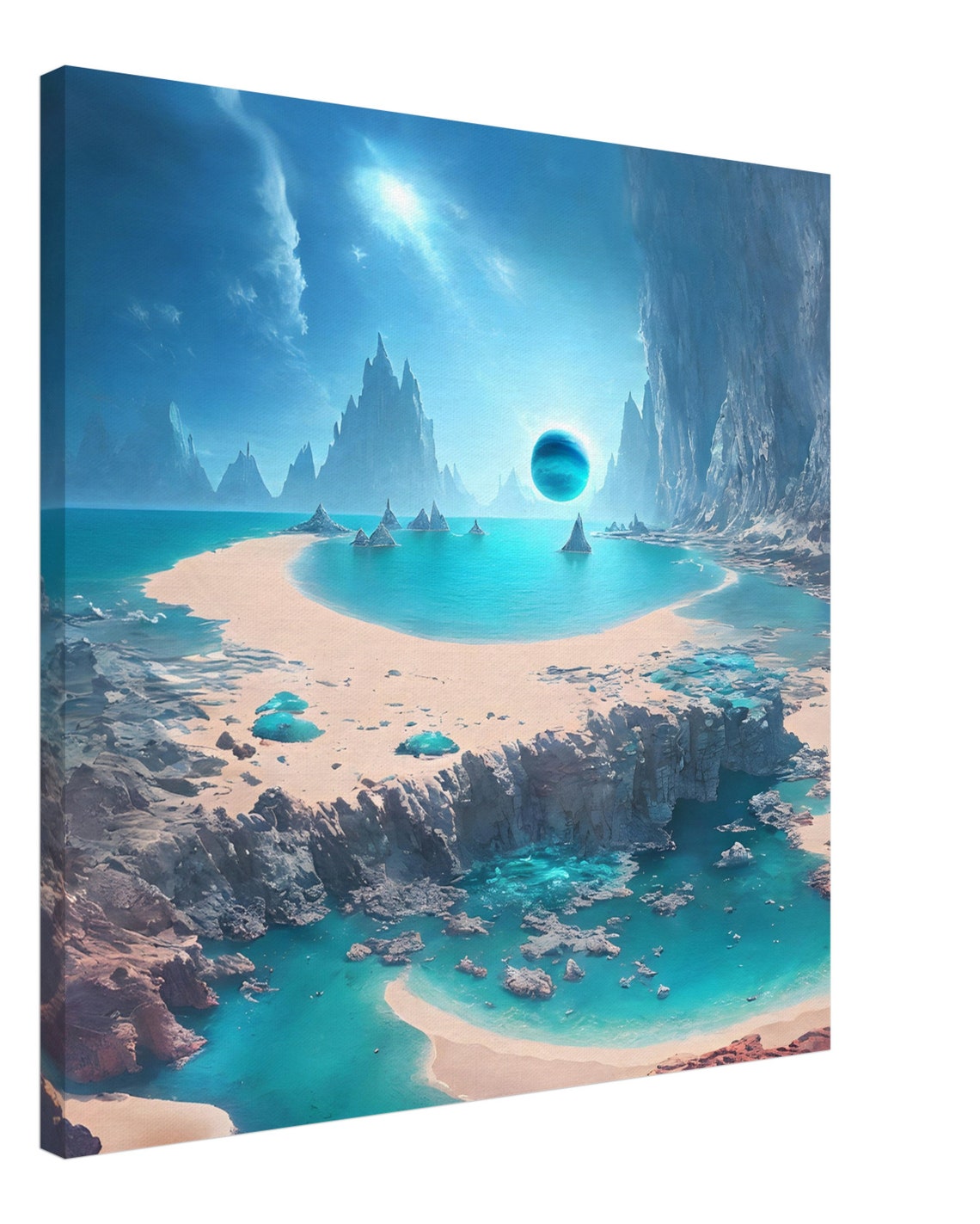 Neptune Rising Original Art by Alina Imperato, Unique, Blue, Turquoise ...