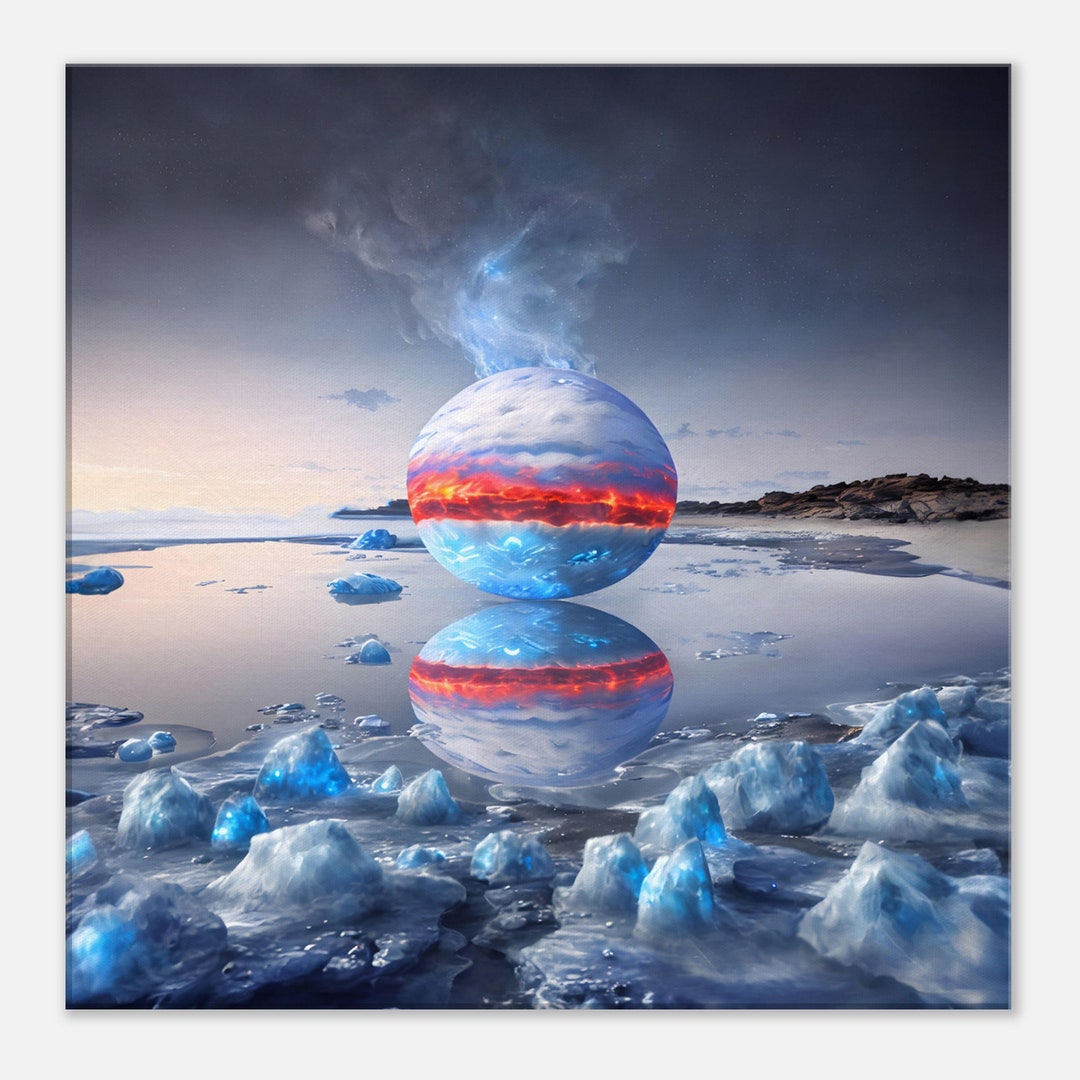 Ignis Glacio - Original Art by Alina Imperato, Fire and Ice, Red, Blue ...