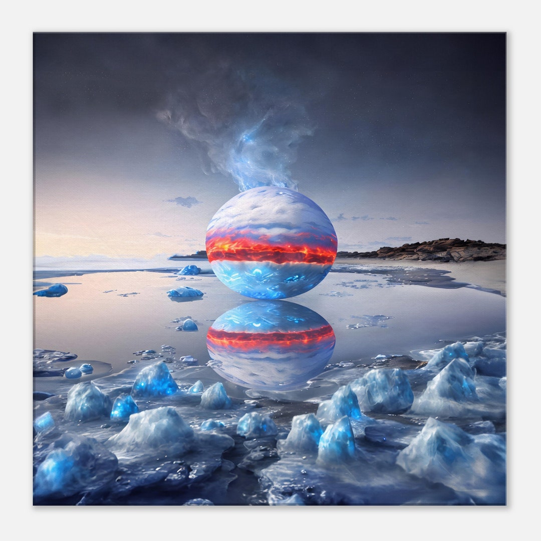 Ignis Glacio - Original Art by Alina Imperato, Fire and Ice, Red, Blue ...
