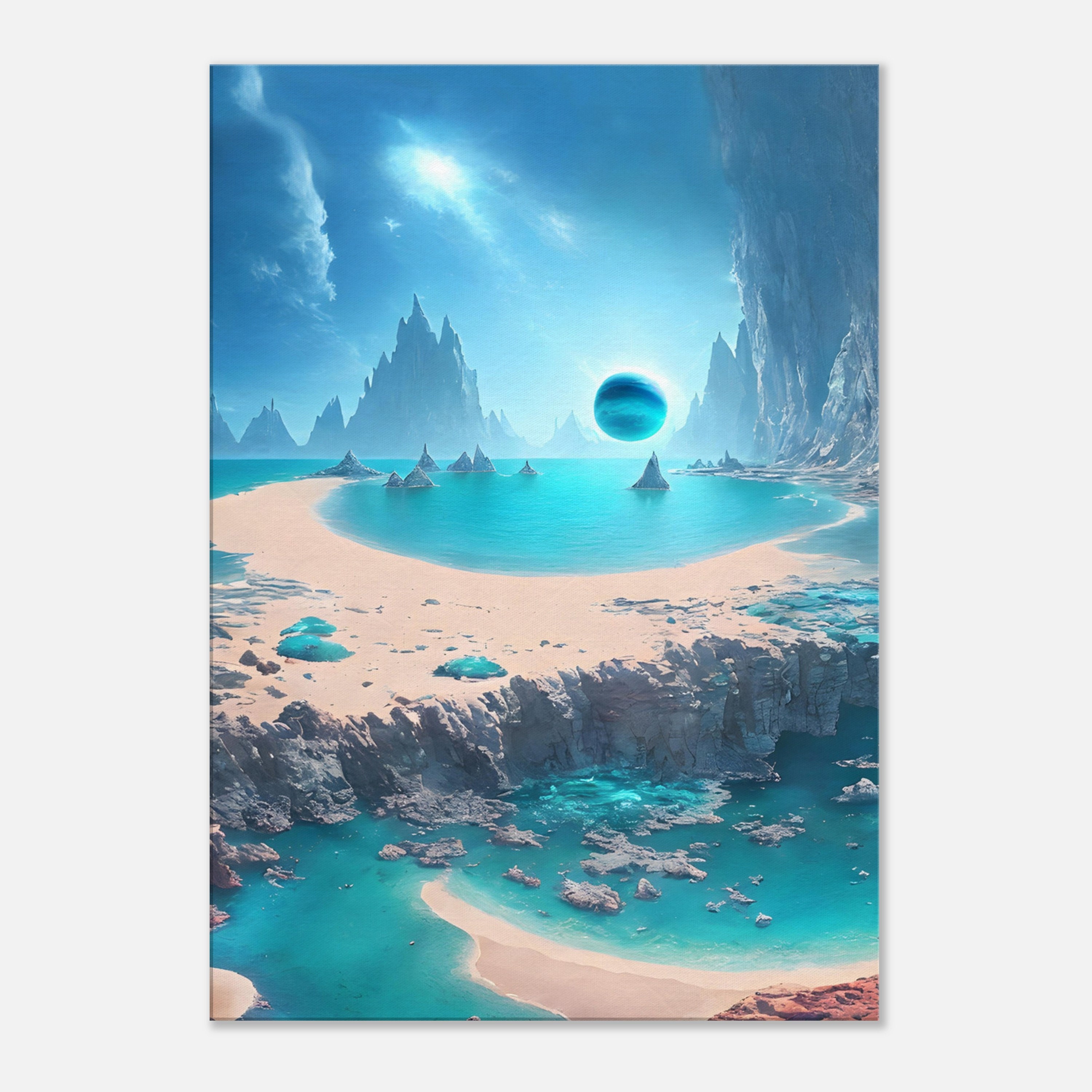 Neptune Rising - Original Art by Alina Imperato, Unique, Blue ...